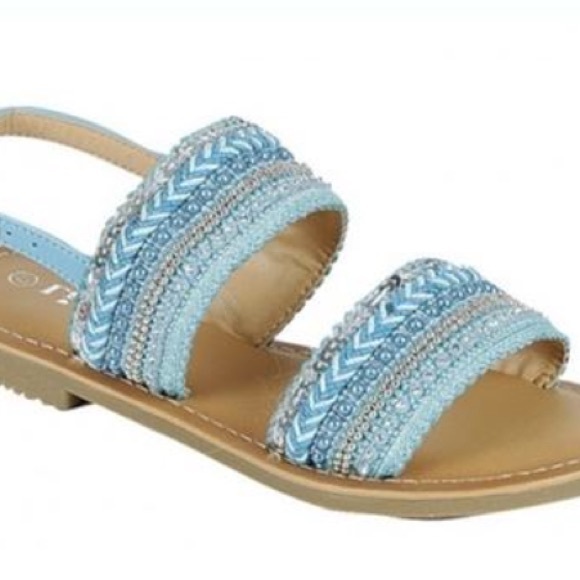 Shoes | Blue Boutique Beaded Sequin Braid Sandal 9t4girl | Poshmark